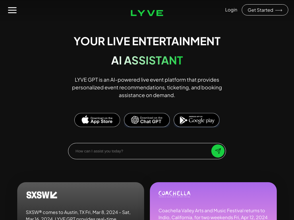 Lyve GPT - Your Live Event and Entertainment AI Assistant